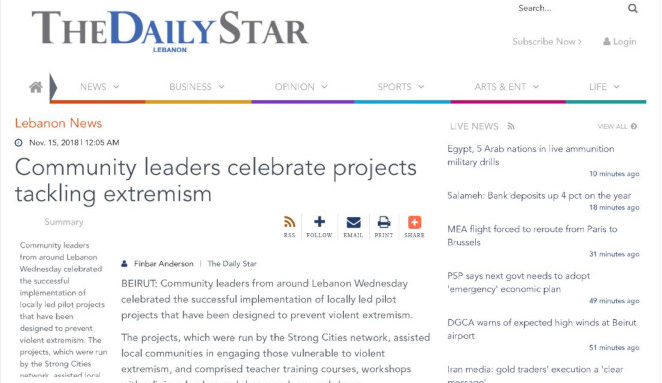 Strong Cities Network featured in Lebanon's biggest English-language ...