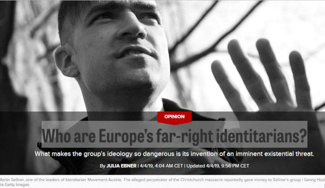'Who are Europe’s far-right identitarians?' Opinion piece for POLITICO ...